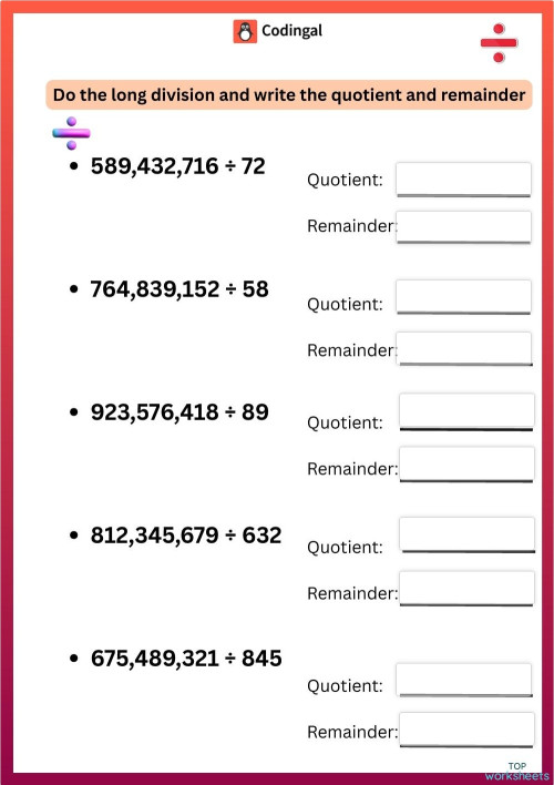 Math: interactive worksheets and online exercises | TopWorksheets
