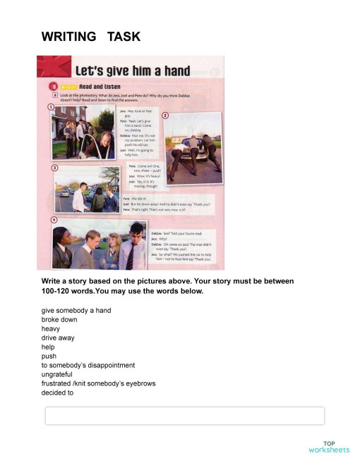 Give A Helping Hand -A2. Interactive worksheet | TopWorksheets