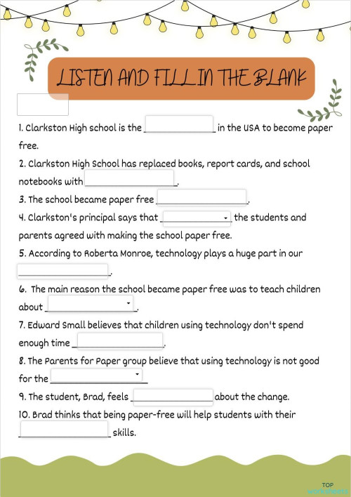 homework] - Listening 3 - Map labelling. Interactive worksheet ...