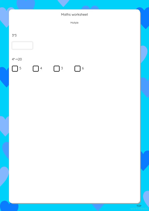 Maths worksheet. Interactive worksheet | TopWorksheets