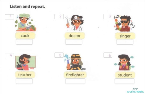 He is a singer. Interactive worksheet | TopWorksheets