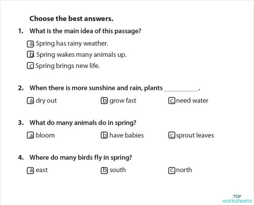 Everything grows in spring. Interactive worksheet | TopWorksheets