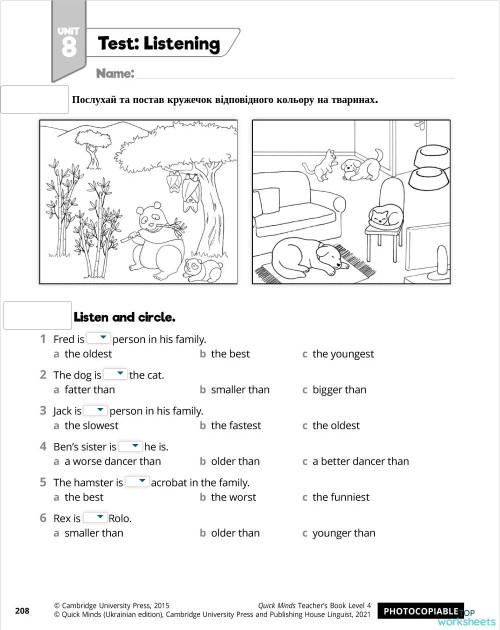 Unit 8 Test. Interactive worksheet | TopWorksheets