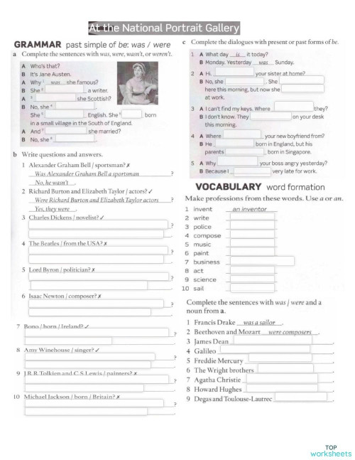 AT THE NATIONAL PORTRAIT GALLERY- THIRD TERM-ACT 2. Interactive ...