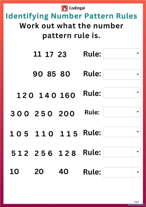 M_G04M19L62_WC01_Understanding_Pattern_Rules_1. Interactive worksheet | TopWorksheets