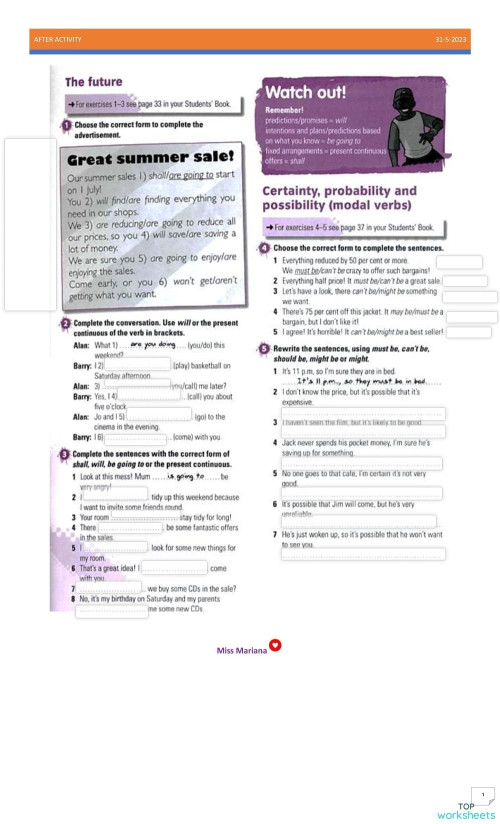AFTER ACTIVITY-NINA. Interactive worksheet | TopWorksheets