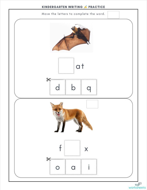 Kindergarten ELPA 21 Writing Practice 2. Interactive worksheet ...