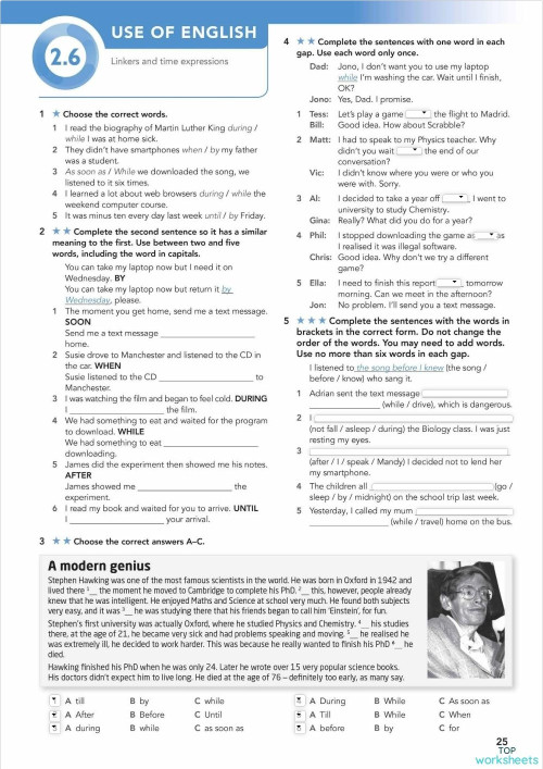 U2 2.6 UOE. Interactive worksheet | TopWorksheets
