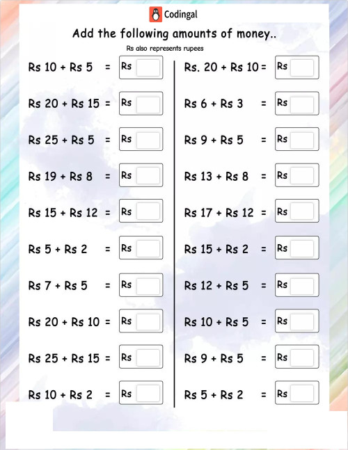 M_G02M16L69_WC01_Simple money addition and subtraction. Interactive worksheet | TopWorksheets