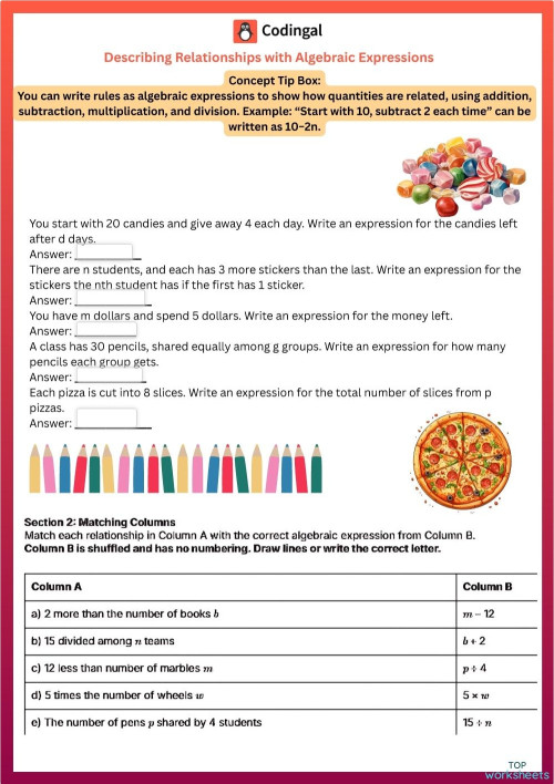 M_G05M13L35_WC02_Exploring_Relationships_Between_Quantities_2. Interactive worksheet | TopWorksheets