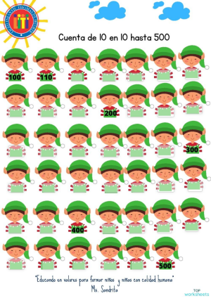 Conteo 10 en 10. Ficha interactiva | TopWorksheets