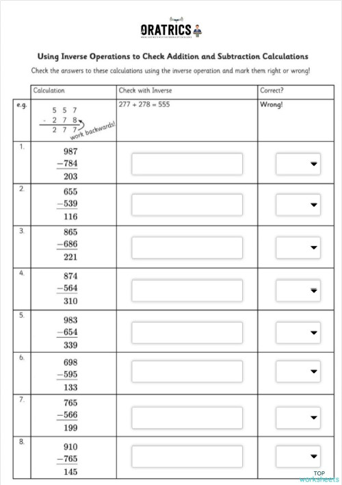Addition and Subtraction MMM. Interactive worksheet | TopWorksheets