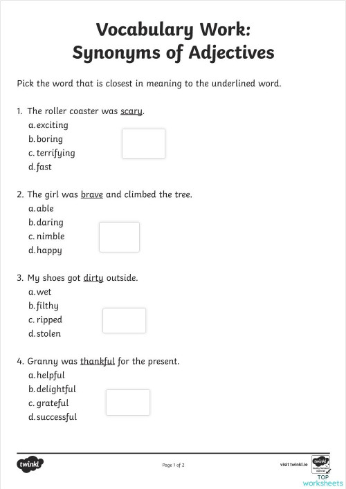 Language exam preparation / Vocabulary- Synonyms. Interactive worksheet ...