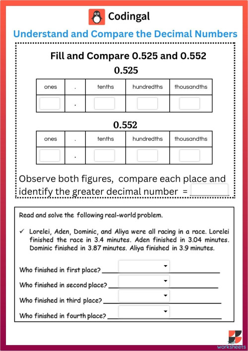 M_04M09L31_WE01_Comparing_Decimal_Numbers_5. Interactive worksheet ...