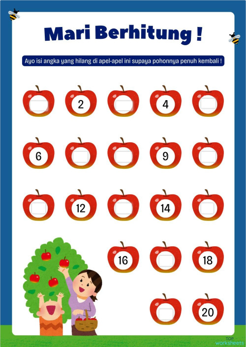 MENGENAL ANGKA 1-20. Lembar kerja interaktif | TopWorksheets