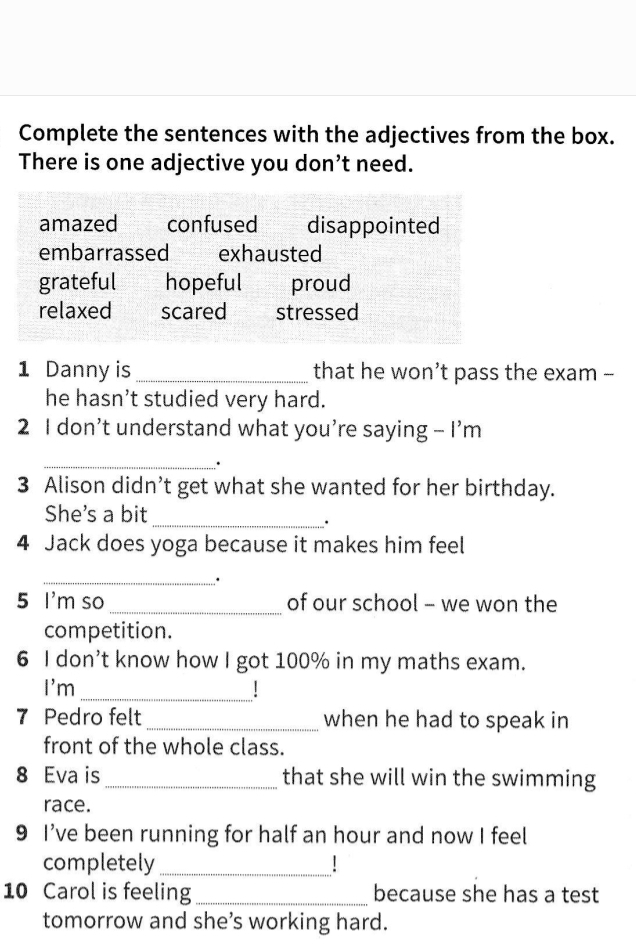 Complete the sentences. Interactive worksheet | TopWorksheets