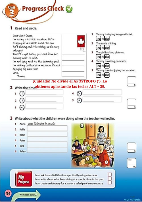 Progress Check NM 5 UNIT 3.. Interactive worksheet | TopWorksheets