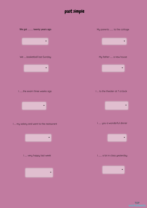 Past Simple: interactive worksheets and online exercises | TopWorksheets