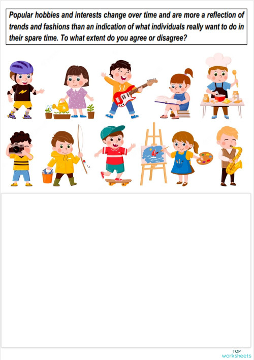 ESSAY 40 – HOBBIES (BASIC). Interactive worksheet | TopWorksheets