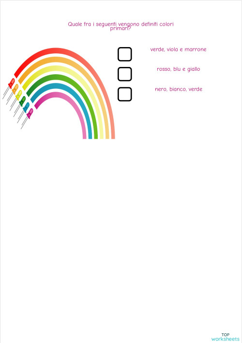Arte e immagine - I colori. Scheda interattiva | TopWorksheets