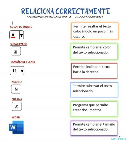 V CICLO - UTILIDAD DE LOS BOTONES DE WORD. Ficha interactiva ...