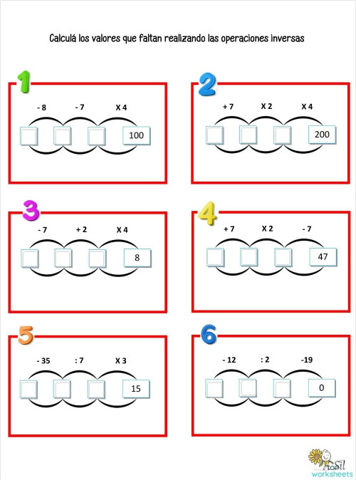 CÁLCULOS MENTALES: fichas interactivas y ejercicios online | TopWorksheets