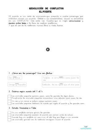 Actividad Resolución de conflictos . Ficha interactiva | TopWorksheets