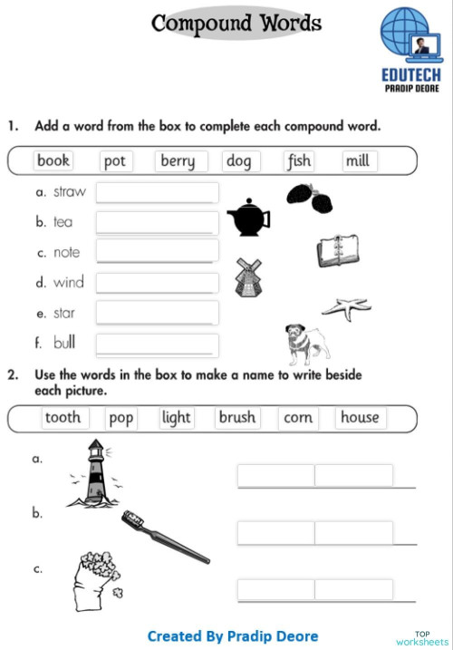 compound words. Interactive worksheet | TopWorksheets