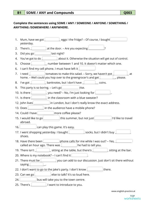 Quantifiers 2. Interactive worksheet | TopWorksheets