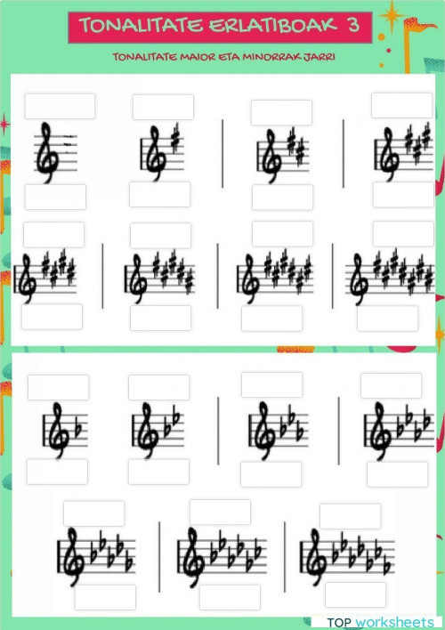 Tonalitate Erlatiboak 3 SOL. Interactive worksheet | TopWorksheets