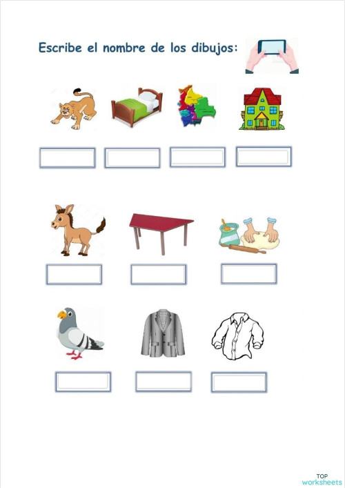 escritura de palabras. Ficha interactiva | TopWorksheets