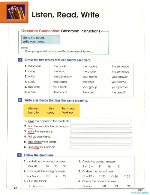 Listen, Read, Write Intermediate Workbook pp. 20-21. Interactive ...