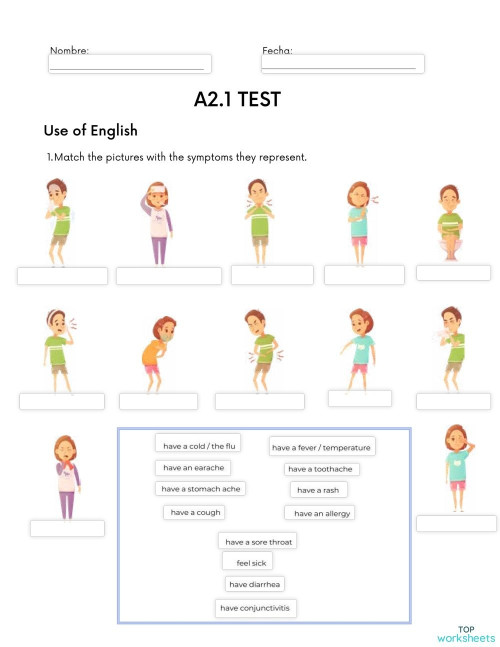 Exam A2.1 Use of English Full. Interactive worksheet | TopWorksheets