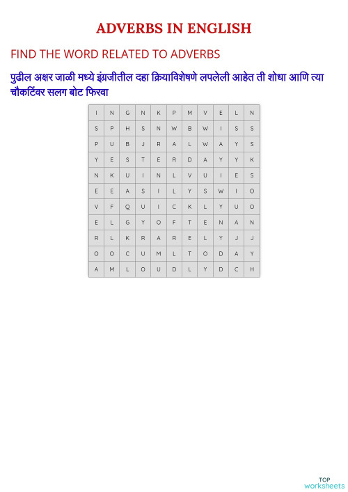 ADVERBS IN ENGLISH. Interactive worksheet | TopWorksheets