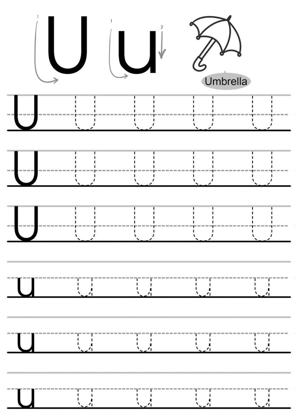 U/u letter worksheet. Interactive worksheet | TopWorksheets