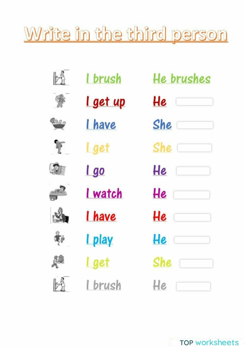 Third person 2º. Interactive worksheet | TopWorksheets