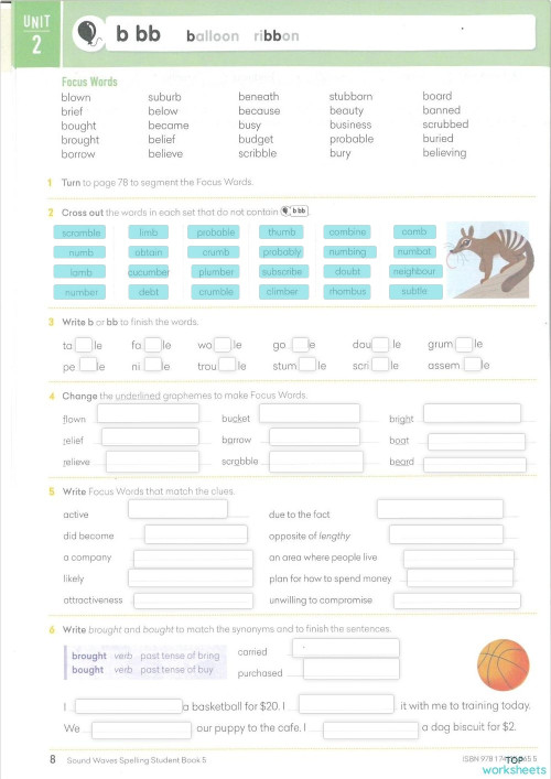 Unit 2 b sound Year 5. Interactive worksheet | TopWorksheets