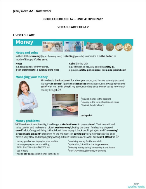 Lesson 13 - Vocabulary Extra. Interactive worksheet | TopWorksheets