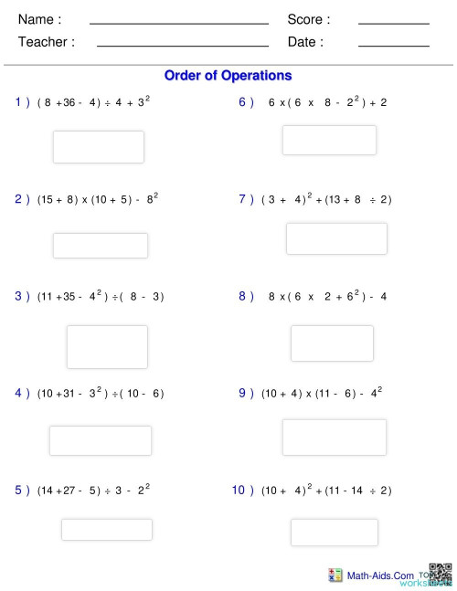 order of operations 2/22/23. Interactive worksheet | TopWorksheets
