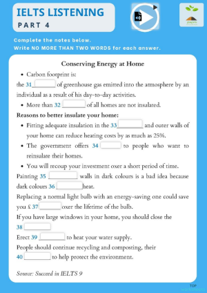 2. IELTS LISTENING - SECTION 4. Interactive worksheet | TopWorksheets