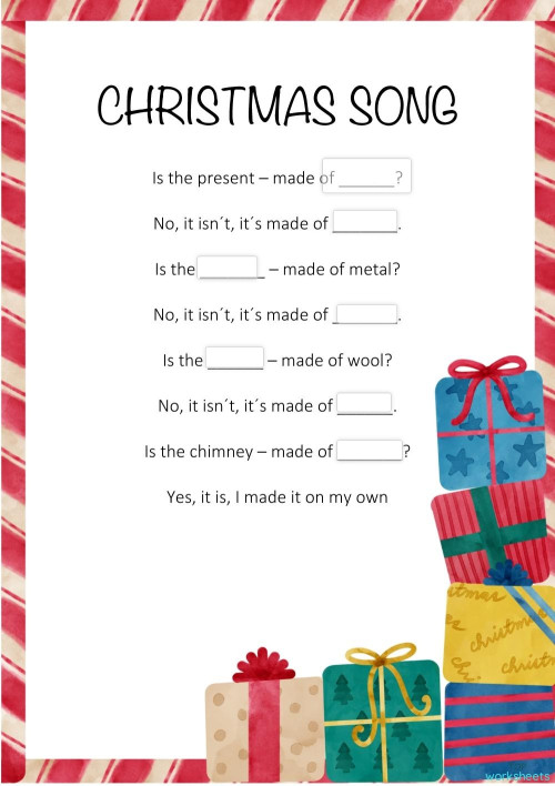 christmas song. Interactive worksheet | TopWorksheets