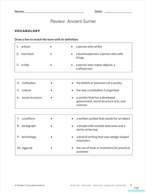 Ancient Sumer Quiz. Fiche interactive | TopWorksheets