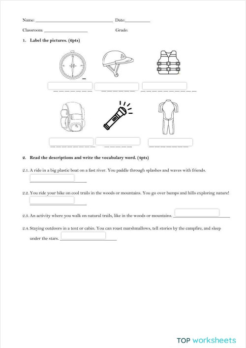 Unit 2. Vocabulary Test. Interactive worksheet | TopWorksheets