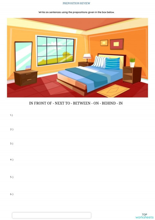 Preposition review. Interactive worksheet | TopWorksheets