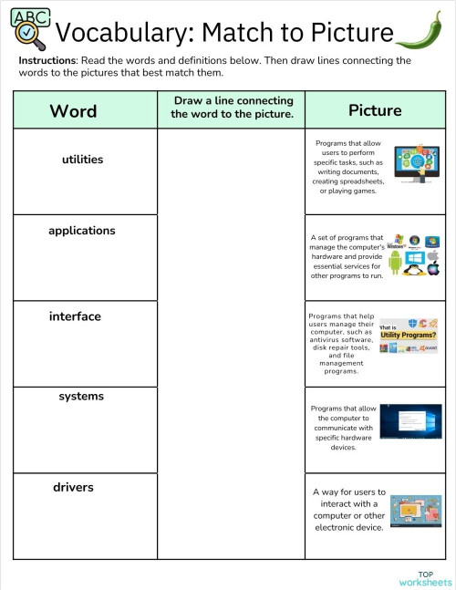 Computers Software. Interactive worksheet | TopWorksheets