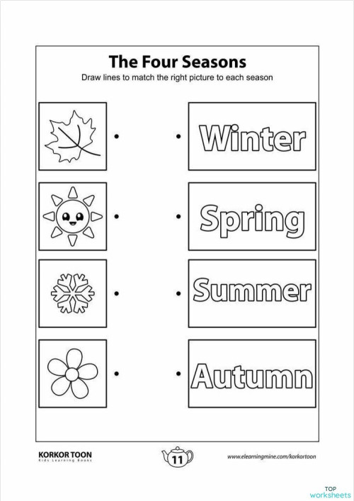 Four seasons. Interactive worksheet | TopWorksheets