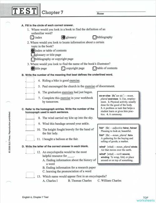 Chapter 7 Test. Interactive worksheet | TopWorksheets Chapter 7 Test. Interactive worksheet | TopWorksheets