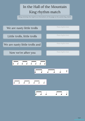 In the Hall of the Mountain King rhythm match. Interactive worksheet ...