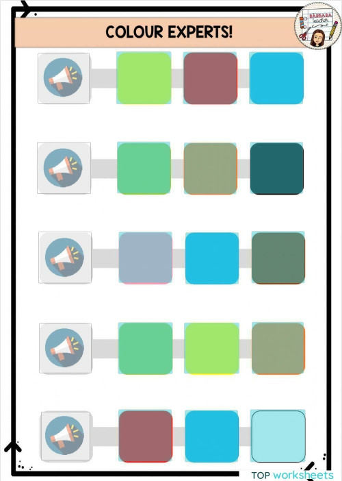 Colours easy. Interactive worksheet | TopWorksheets