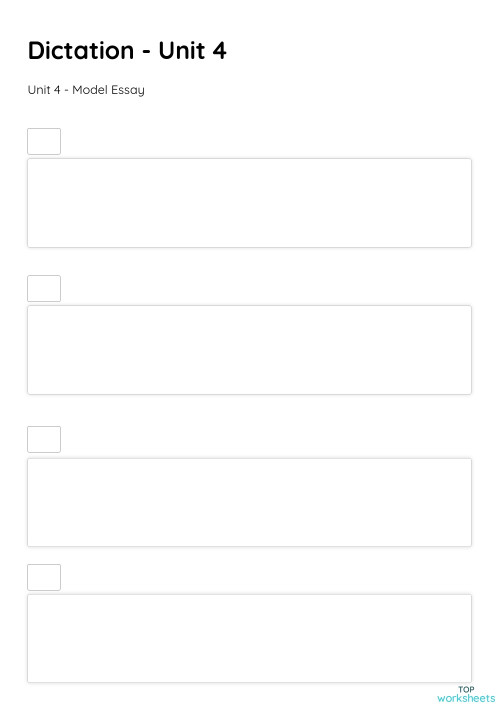 English Plus 1 - Unit 4 -Dictation. Interactive worksheet | TopWorksheets